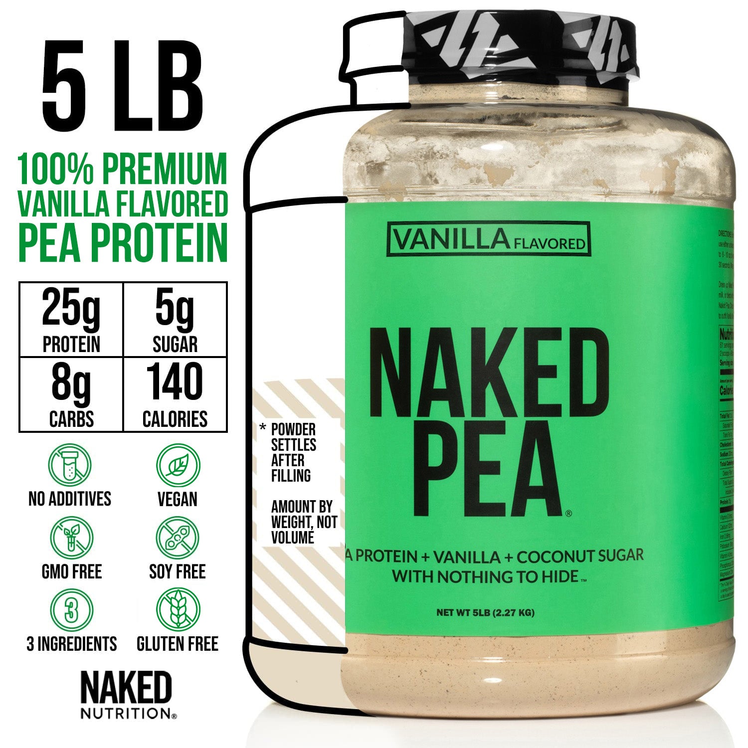 Vanilla Pea Protein Powder – Naked Nutrition