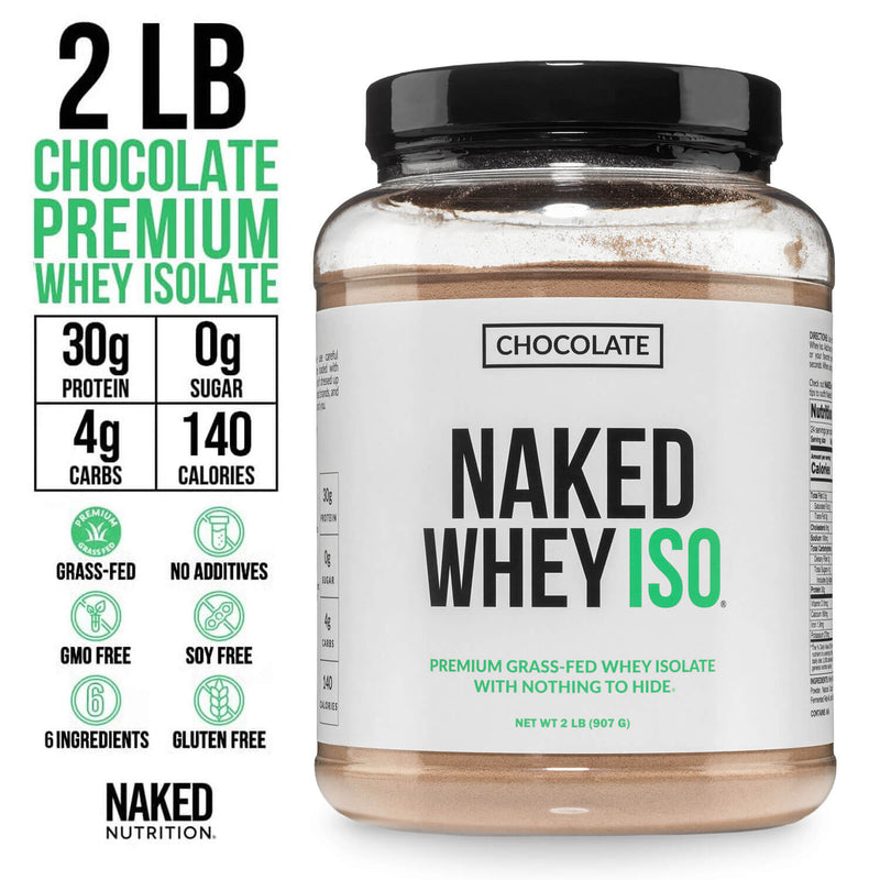 Chocolate Whey Isolate Protein Powder 2lb - Naked Whey Isolate