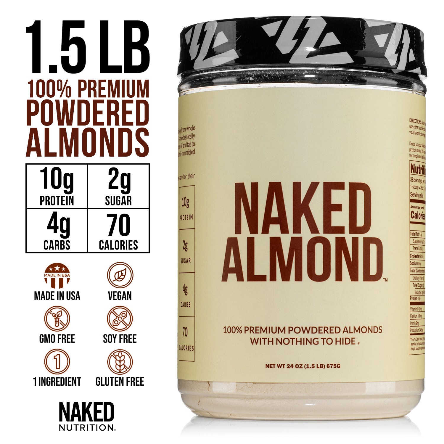 Powdered Almonds 1.5LB - Premium - Naked Almond