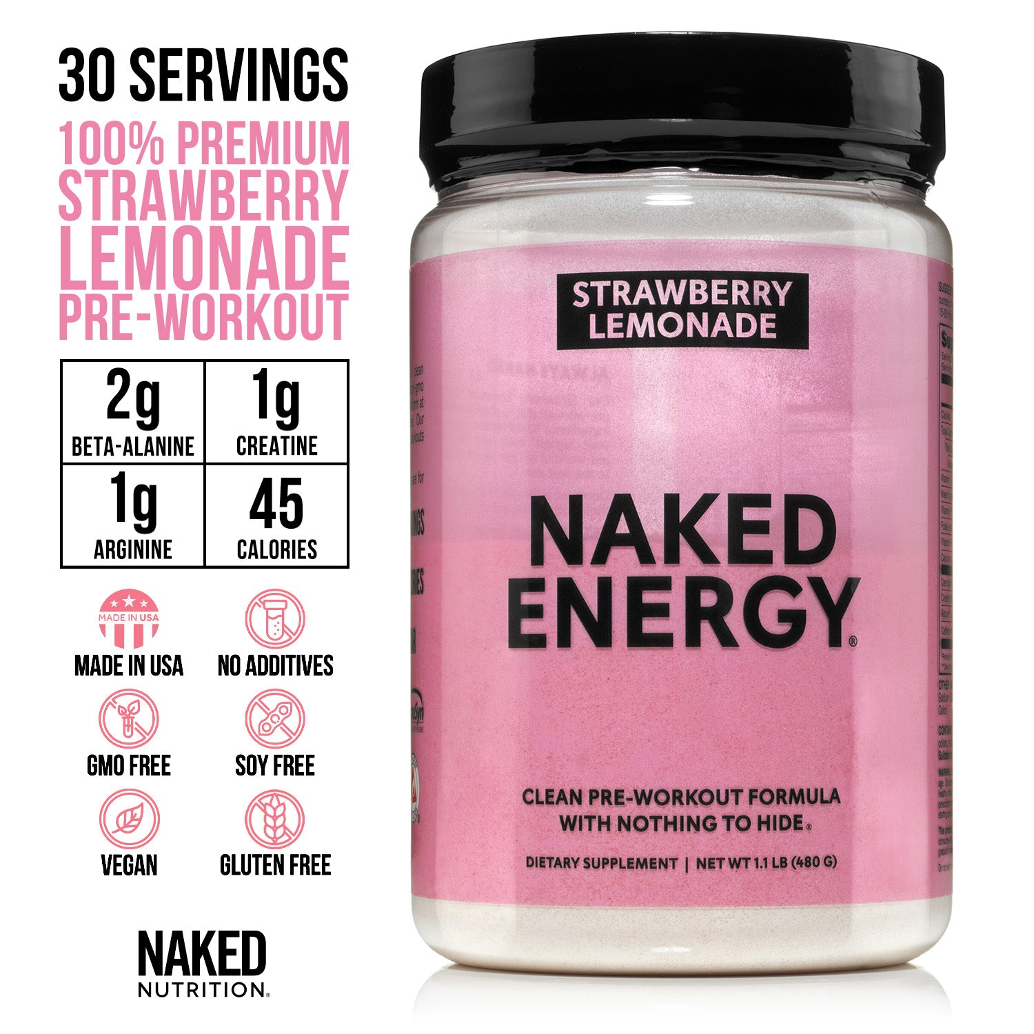 Strawberry Lemonade Pre Workout Supplement - Naked Energy