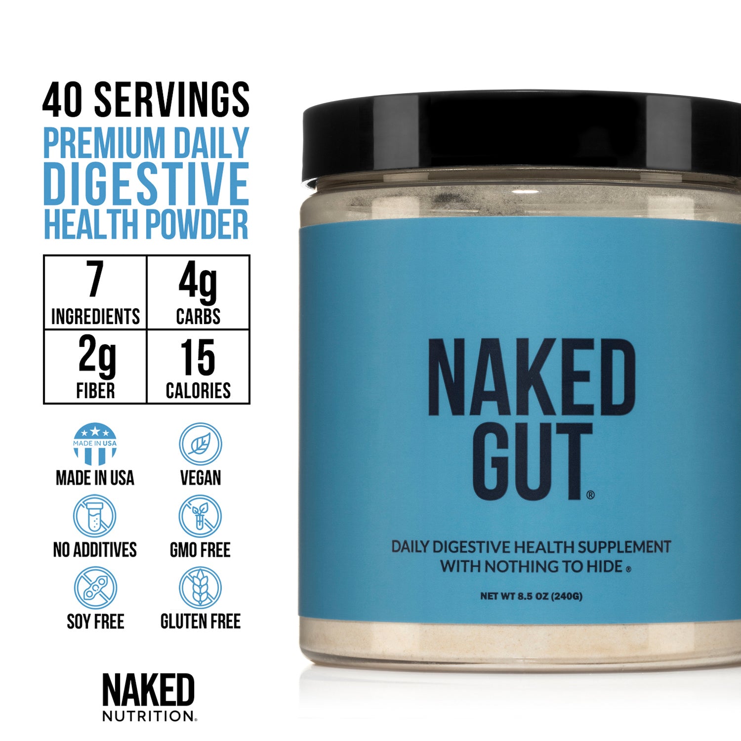 Gut Health Supplement Probiotics | Naked Gut - 40 Servings